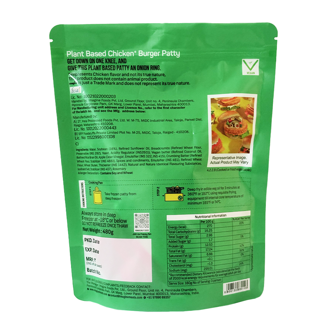 Burger Patties (480g) | Imagine Foods Pvt. Ltd.